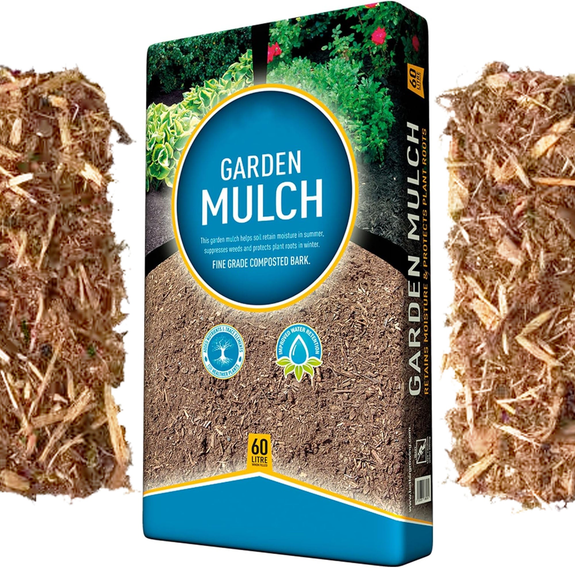 60L Decorative Soil Conditioner Garden Mulch With Improved Water Reten ...